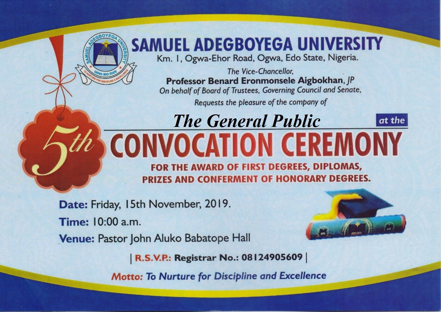 SAU 5th Convocation Ceremony Date, Time & Venue - MySchoolGist