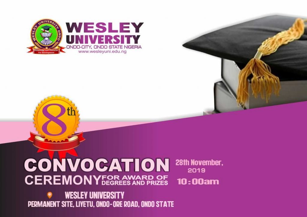 Wesley University 8th Convocation Ceremony Schedule
