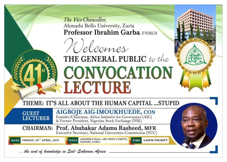 ABU 41st Convocation Ceremonies Date Announced • MySchoolGist