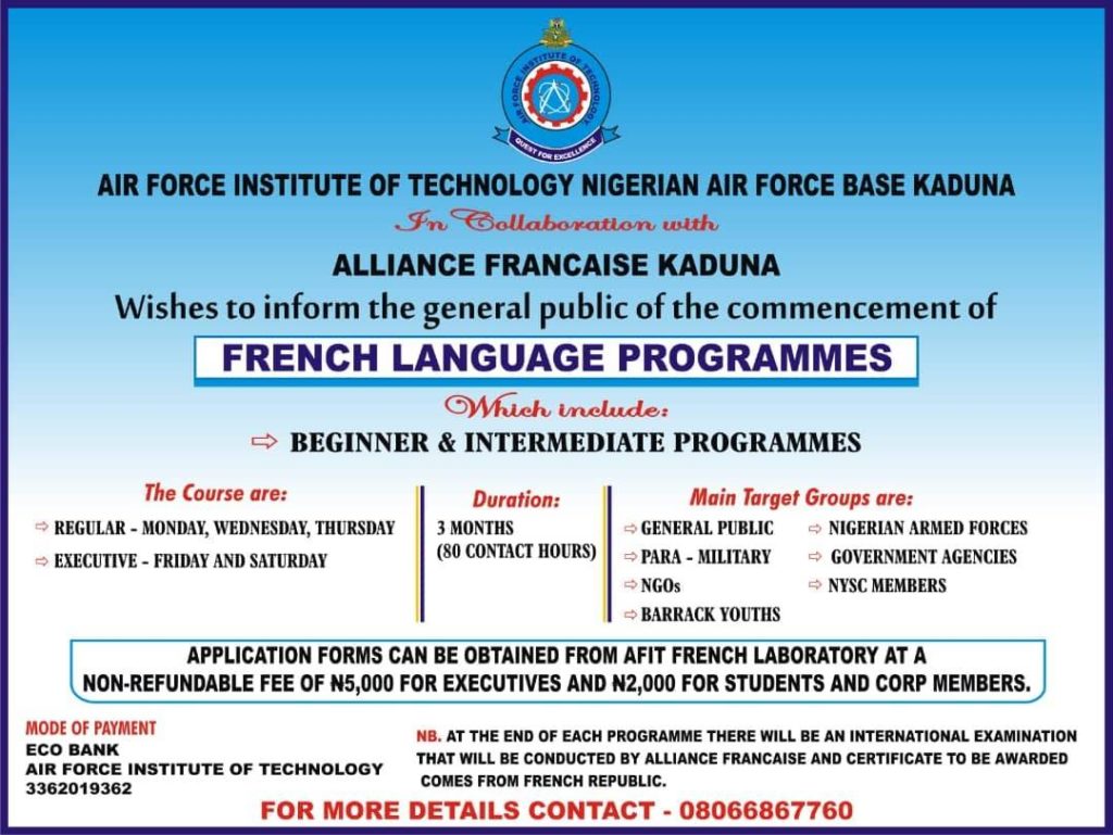 AFIT French Language Programmes Form 2019/2020