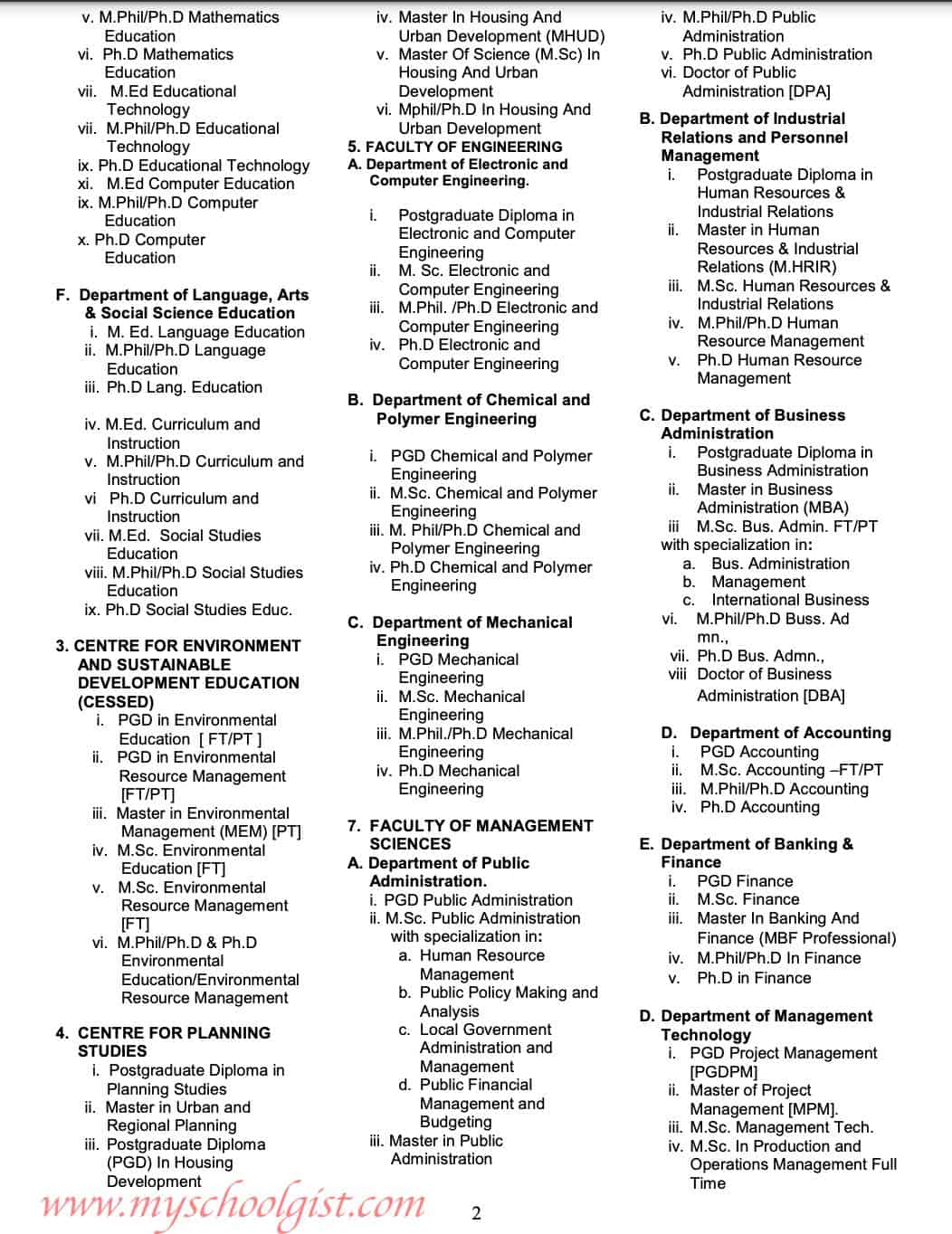 LASU Postgraduate Courses & Requirements 2022/2023