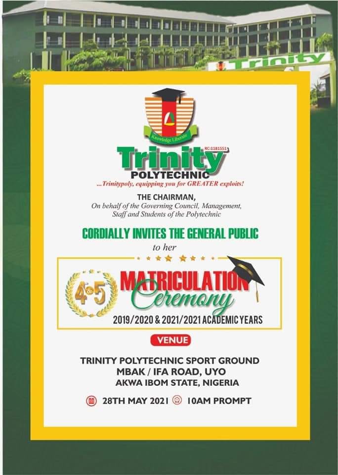 Trinity Poly Matriculation Ceremony for 2019/2020 and 2020/2021