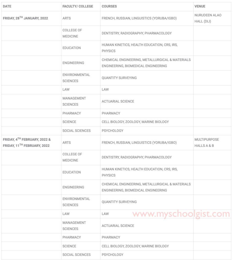 UNILAG Registration & Screening Procedure for Freshmen 2021/2022