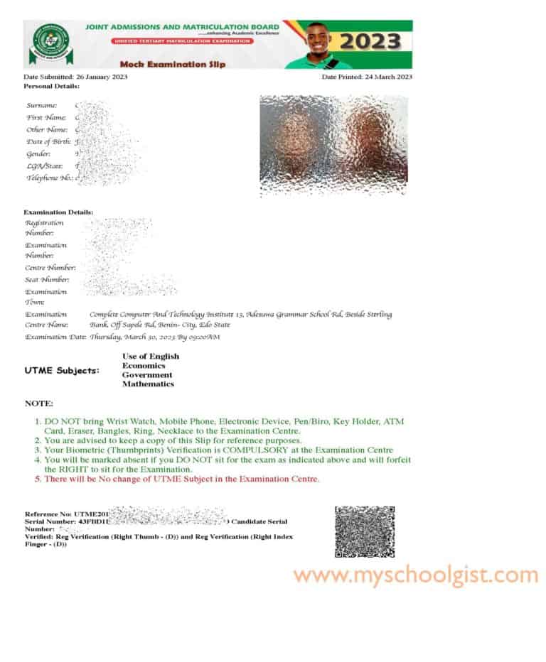 How to Print 2023 JAMB Mock Examination Slips | Supplementary