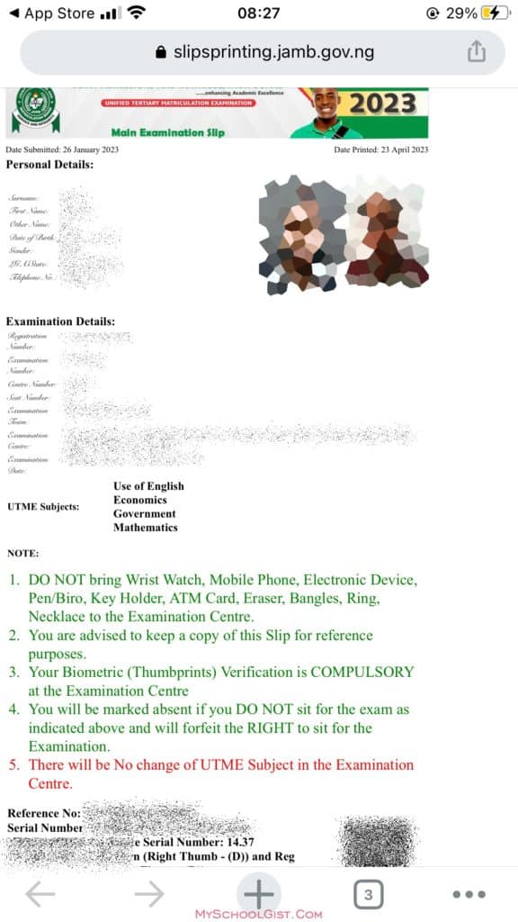 How to Reprint JAMB UTME Exam Slip 2023 on Phone & PC • MySchoolGist