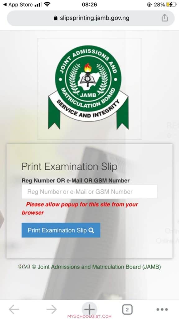 How to Reprint JAMB UTME Exam Slip 2023 on Phone & PC
