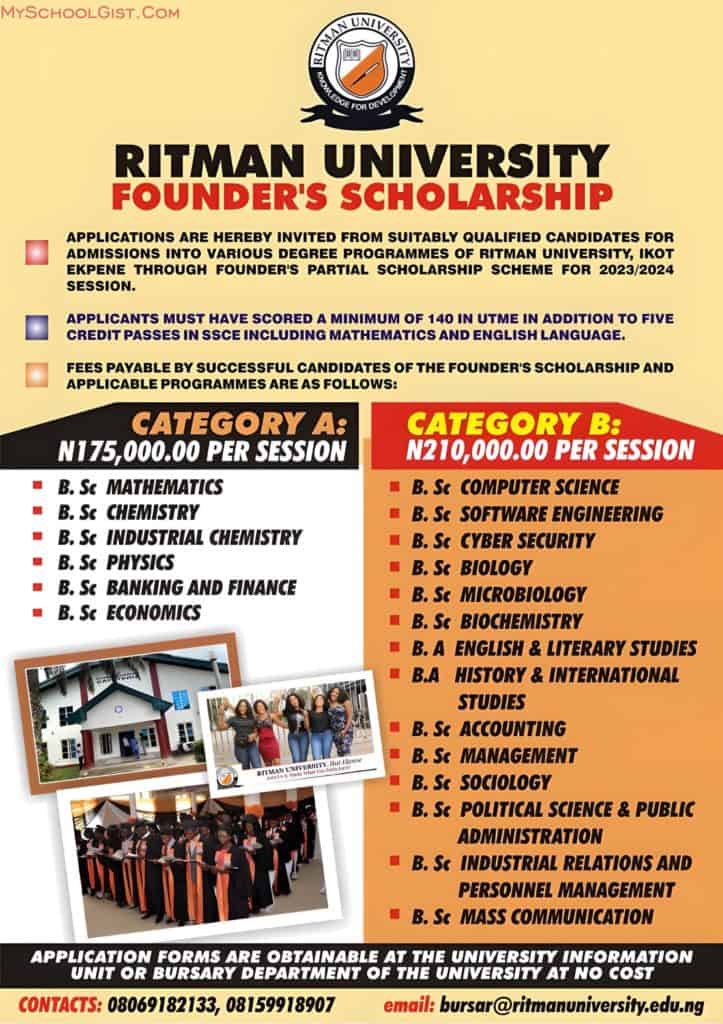 Apply for Ritman University 2023/2024 Scholarship