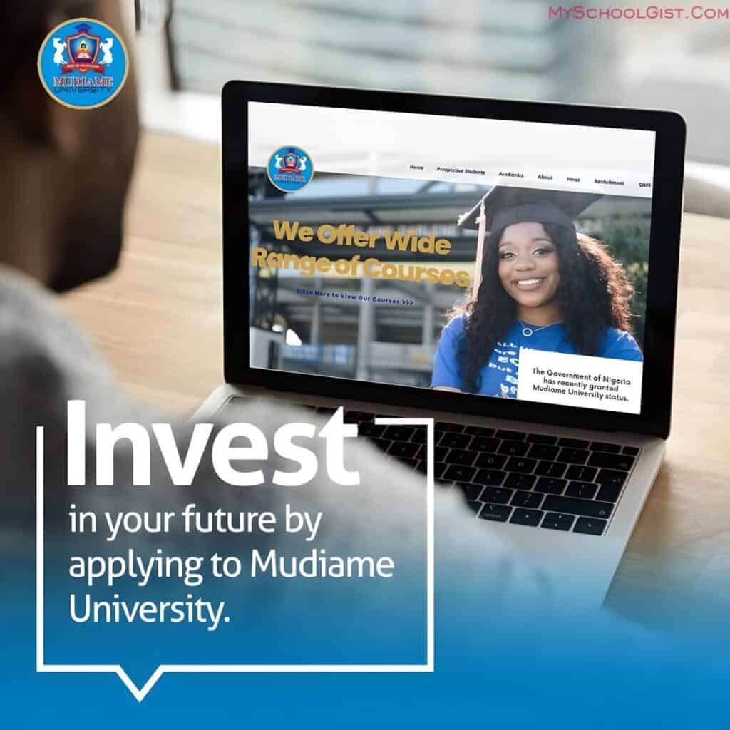 Mudiame University Post UTME Form for 2024/2025
