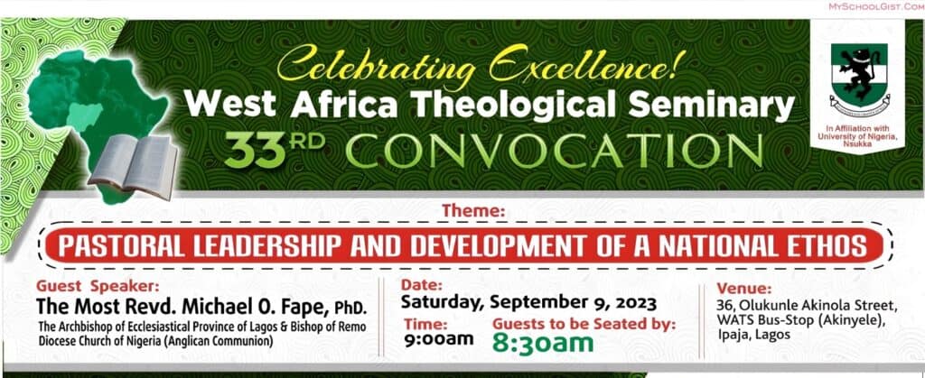 WATS 33rd Convocation Ceremony - 9th September 2023!