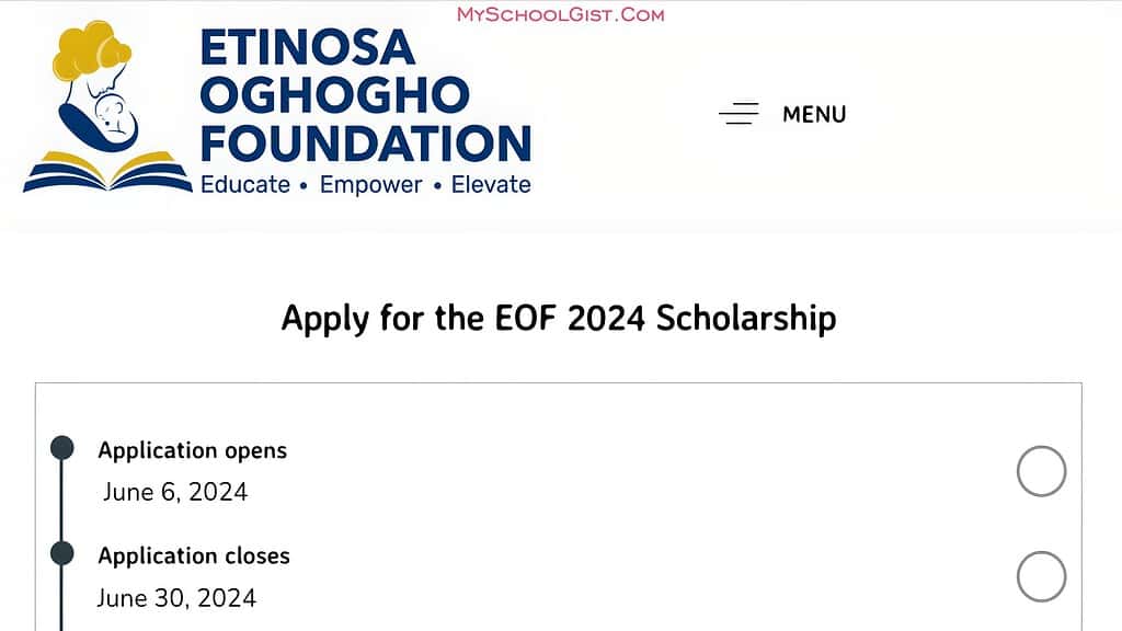 Apply for the Etinosa Oghogho Foundation Scholarship 2024