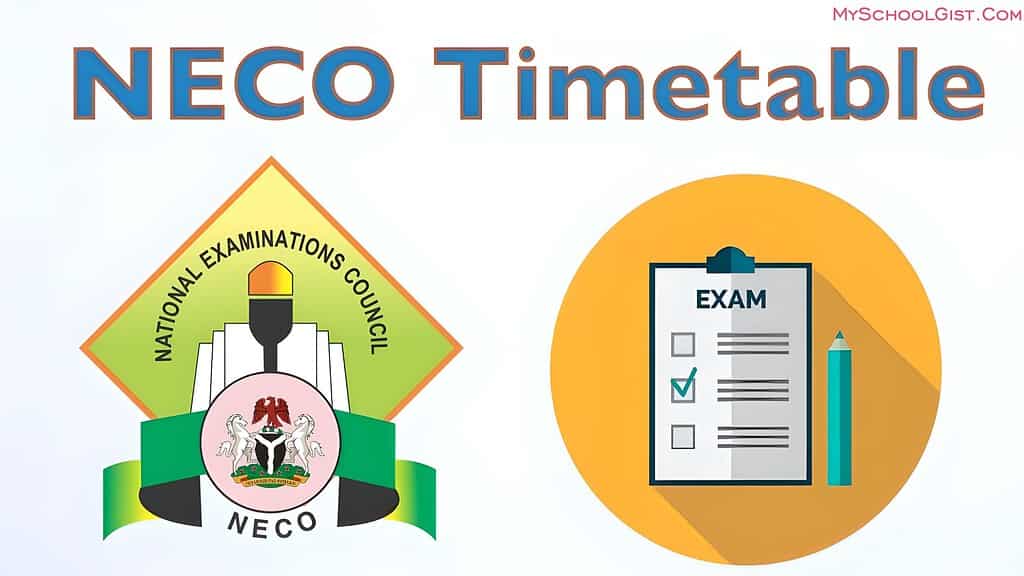 NECO GCE Timetable for 2025 SSCE External Candidates
