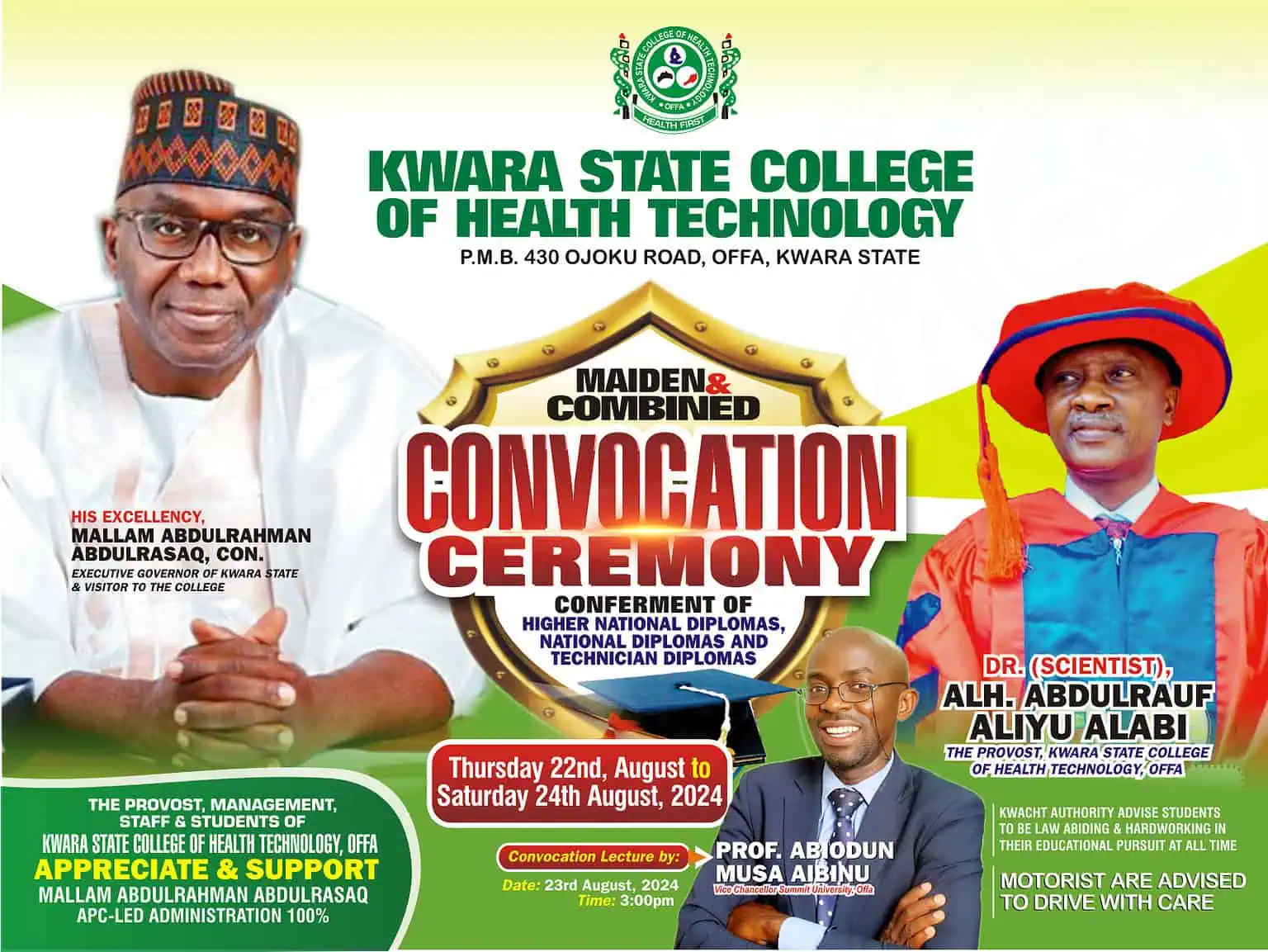 Offa College of Health Technology Convocation Ceremony 2024