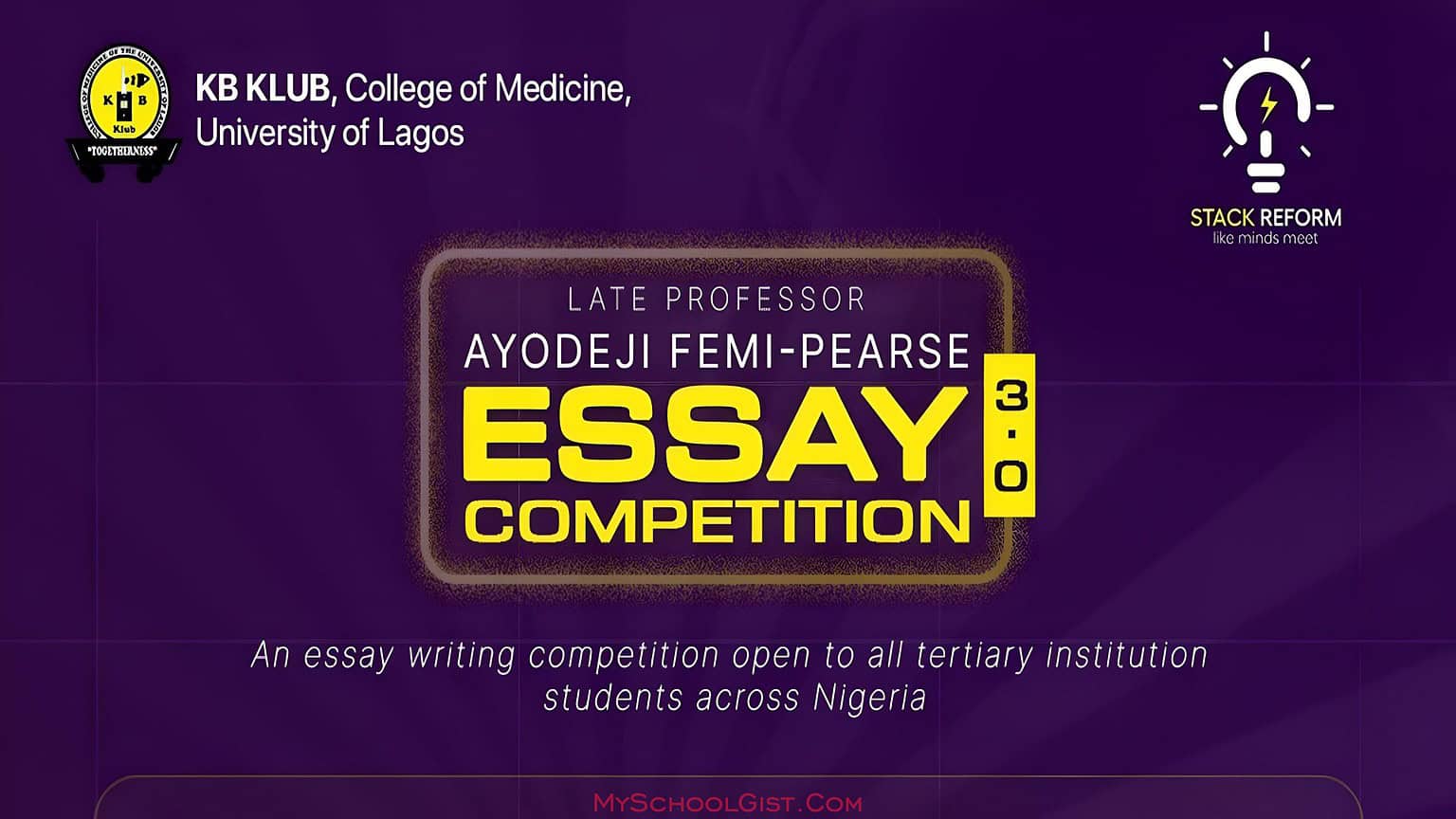 Late Professor Ayodeji Femi-Pearse Essay Competition 2024