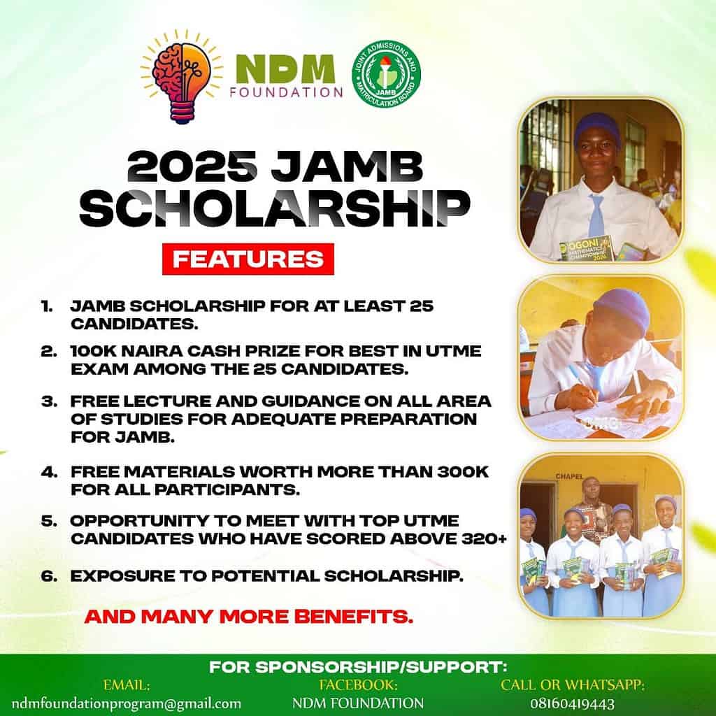 NDM Foundation 2025 JAMB Scholarship Programme