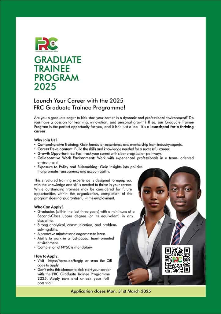 FRC Graduate Trainee Programme 2025